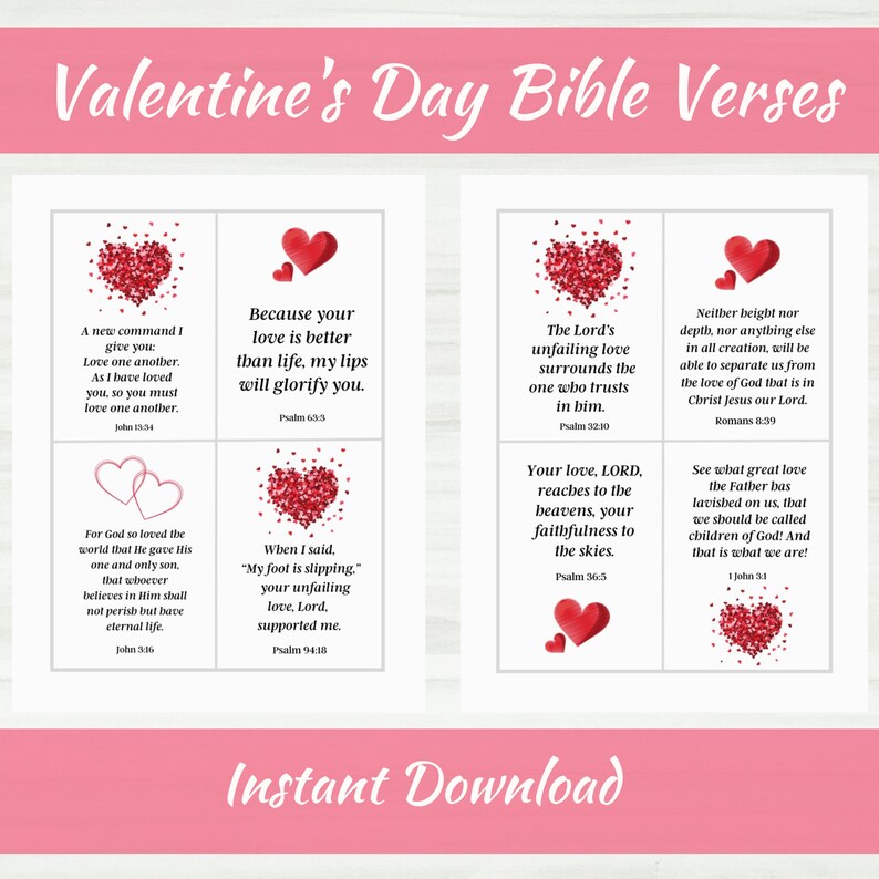 Valentine's Day Bible Verse Cards | Love Bible Verses | Scripture Cards ...