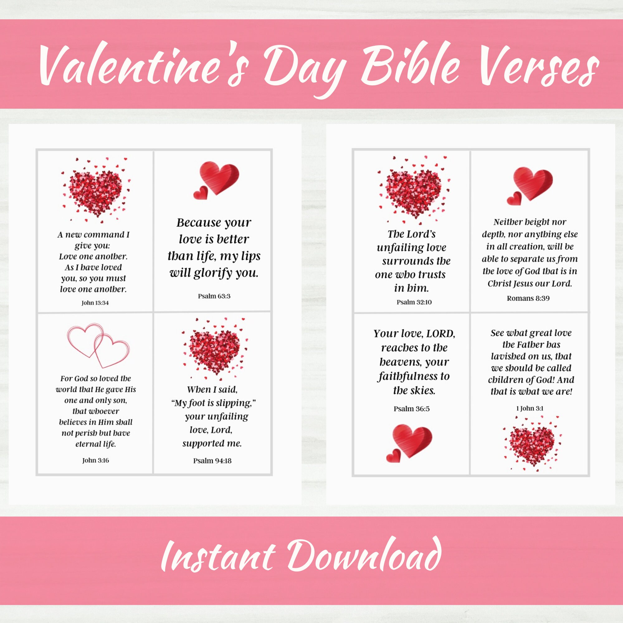 Valentine's Day Bible Verse Cards | Love Bible Verses | Scripture Cards ...