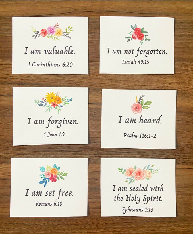 24 Identity Scripture Cards | Digital Download | Memory Verse Cards ...