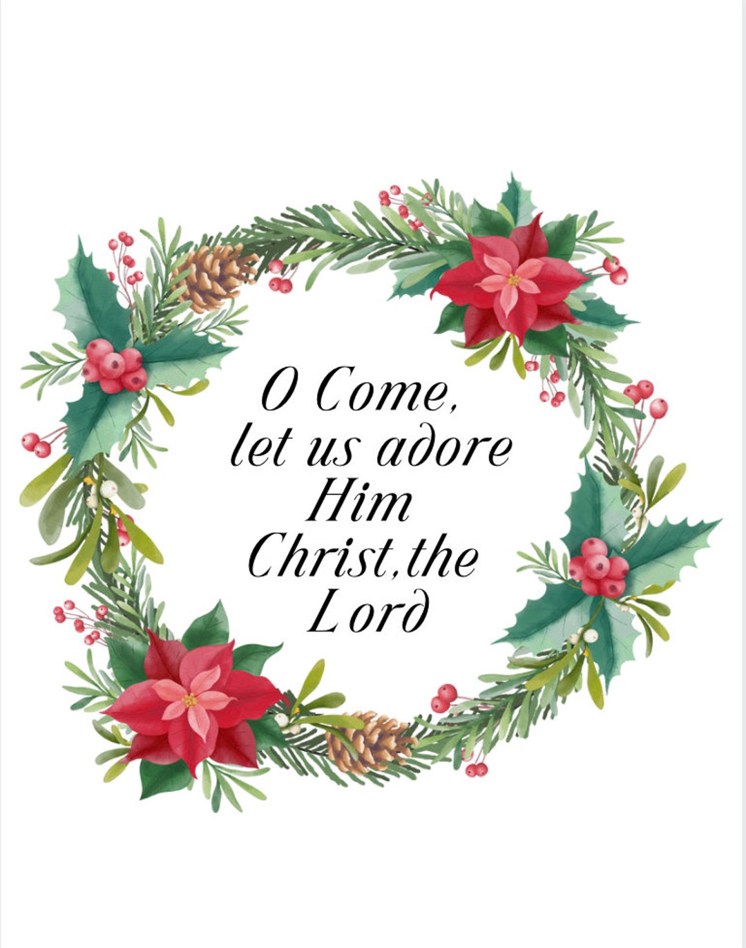 O Come Let Us Adore Him Wall Art | Christmas Digital Download ...
