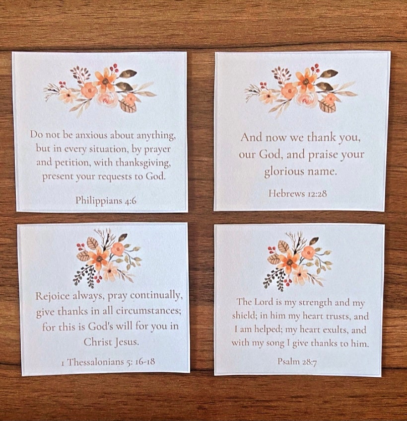 12 Thanksgiving Scripture Cards | Digital Download | Thankful Bible ...