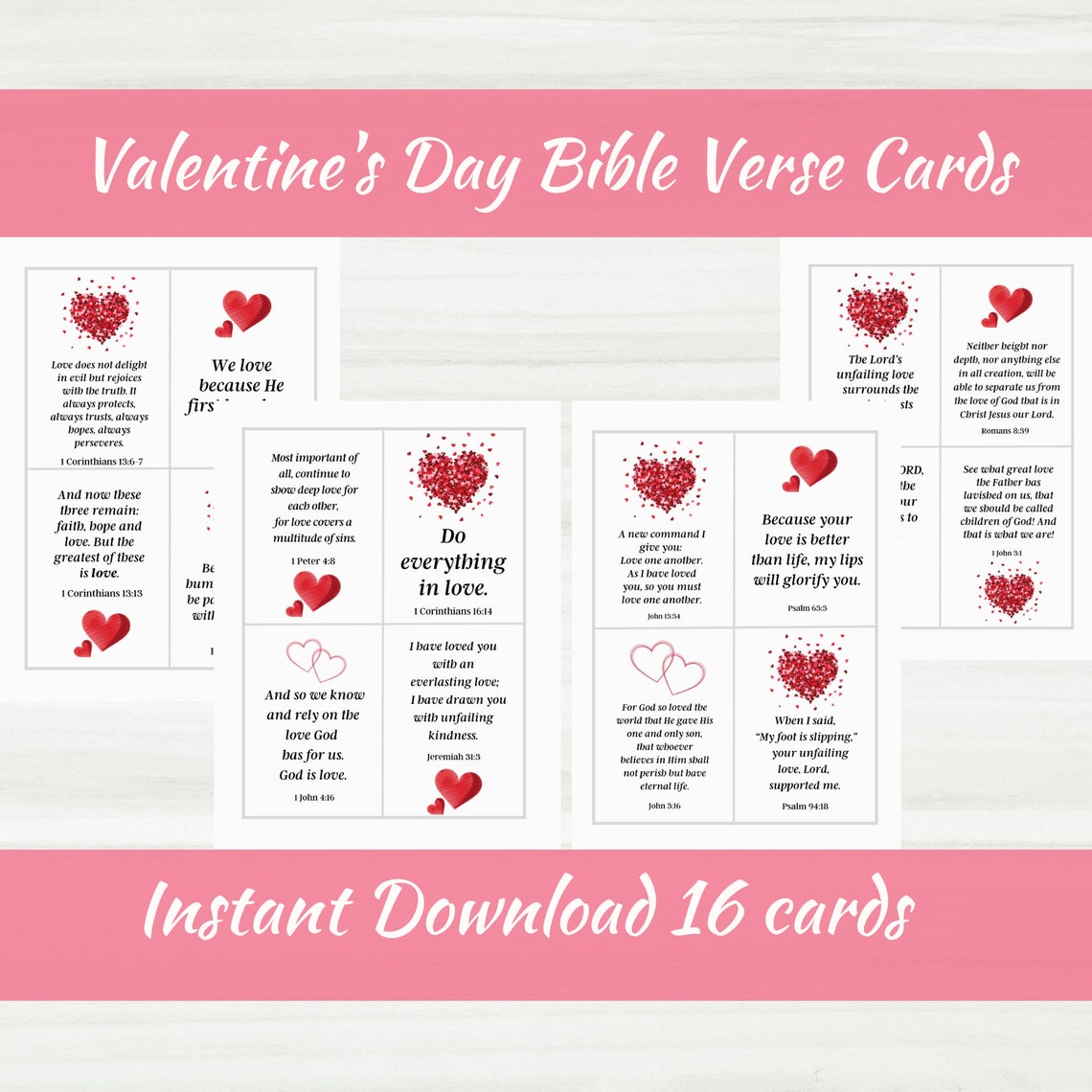 Valentine's Day Bible Verse Cards | Love Bible Verses | Scripture Cards ...