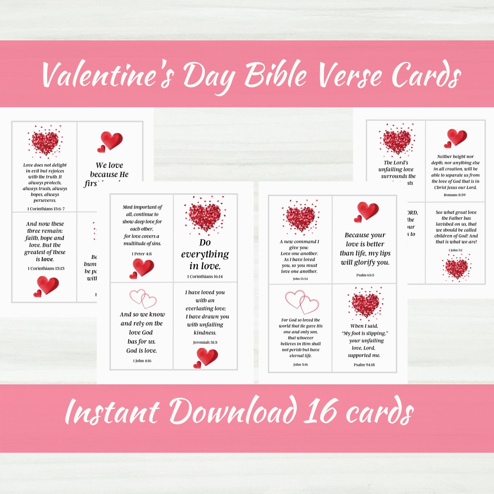 Valentine's Day Bible Verse Cards | Love Bible Verses | Scripture Cards ...