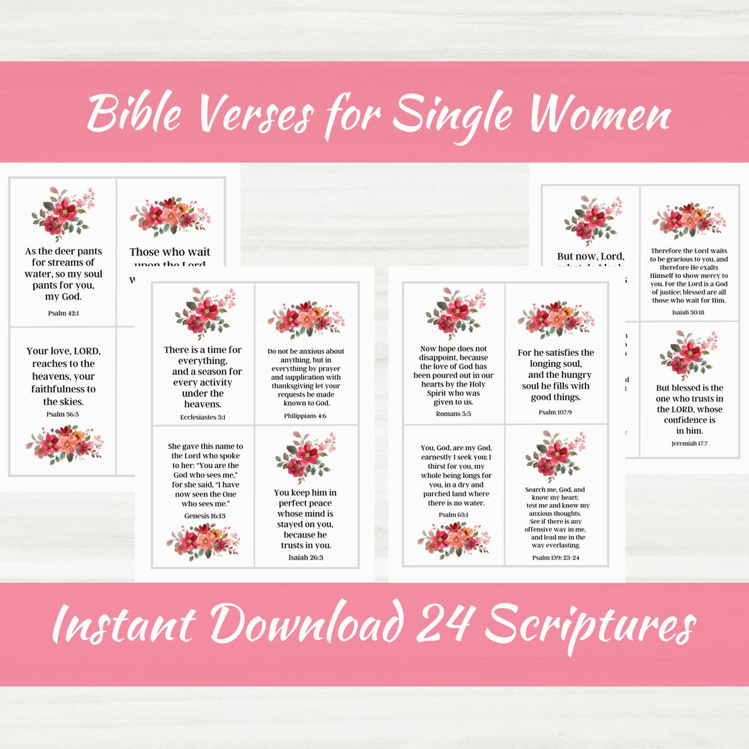 Bible Verses for Christian Single Women | Scripture Cards | Scriptures ...
