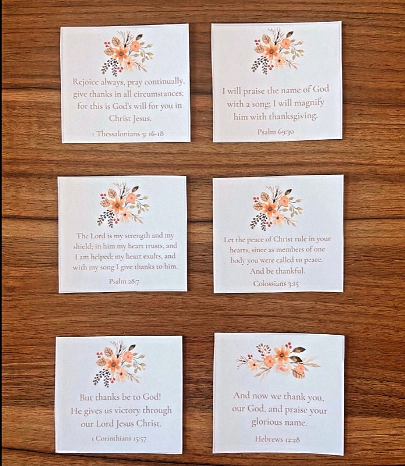 12 Thanksgiving Scripture Cards | Digital Download | Thankful Bible ...