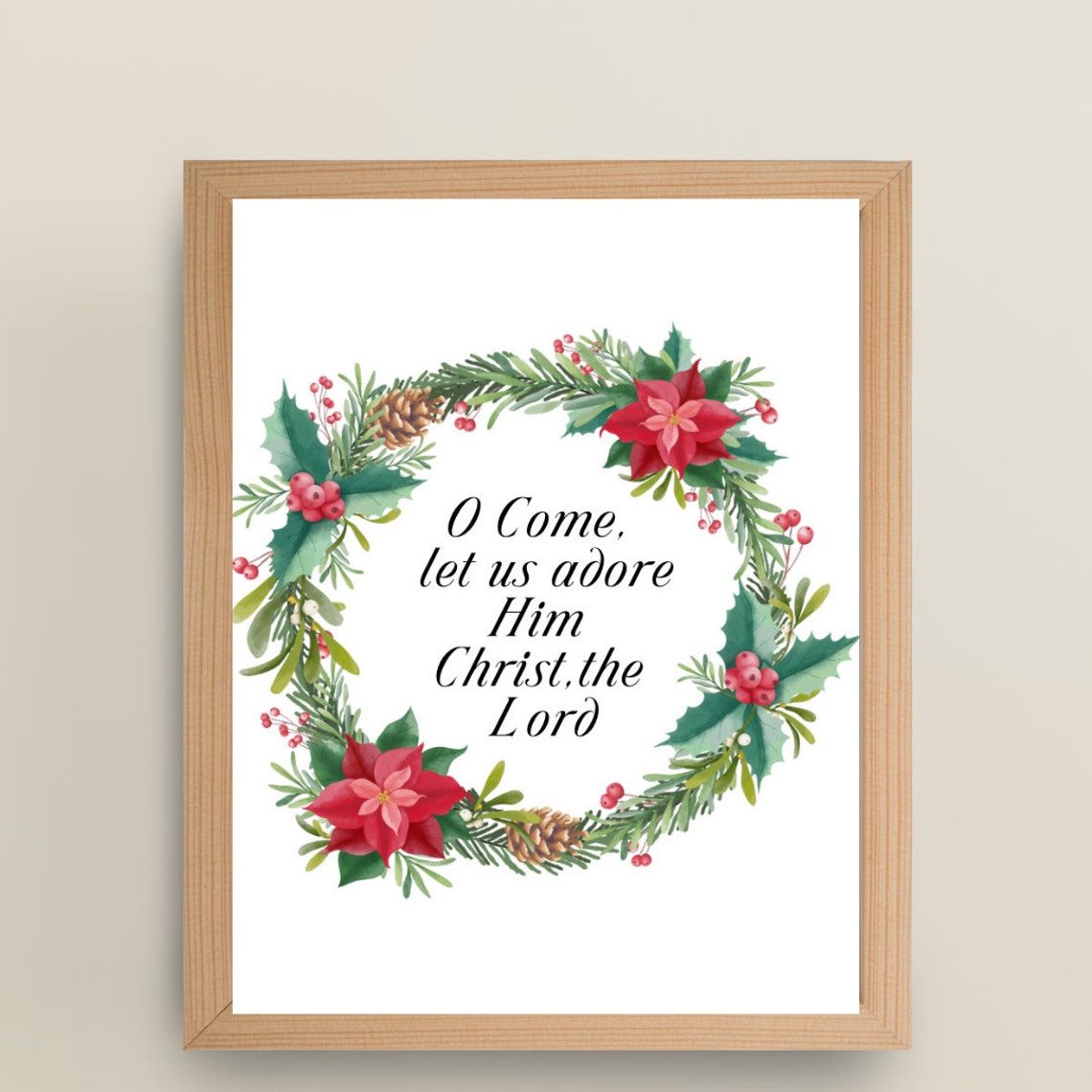 O Come Let Us Adore Him Wall Art | Christmas Digital Download ...