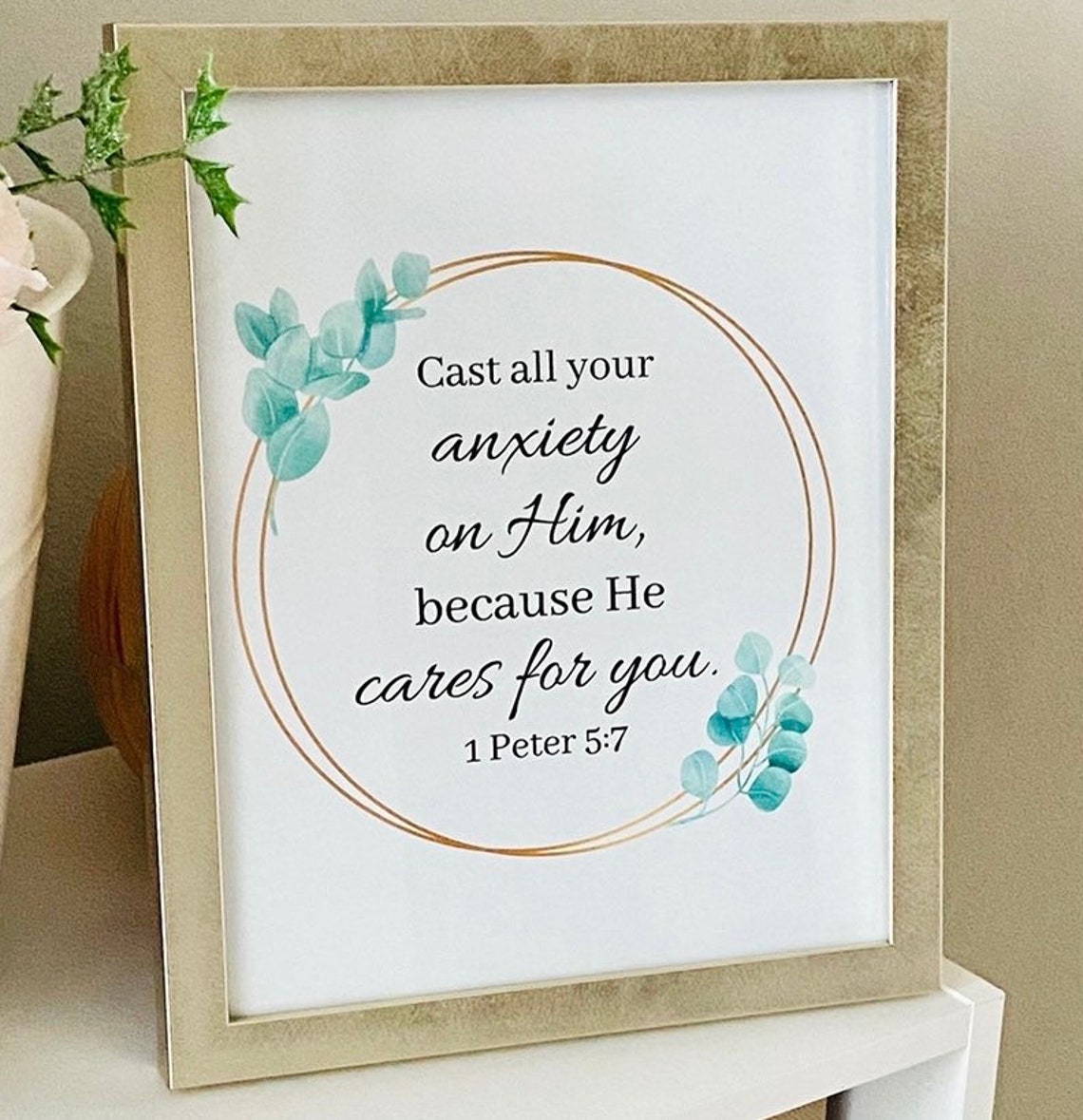 1 Peter 5:7 Cast All Your Anxiety on Him| Digital Download | Bible ...