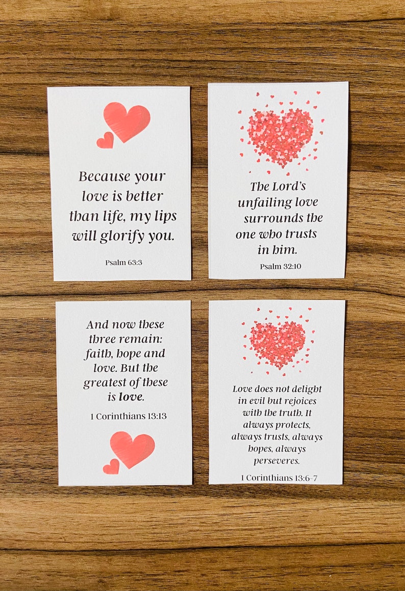 Valentine's Day Bible Verse Cards | Love Bible Verses | Scripture Cards ...