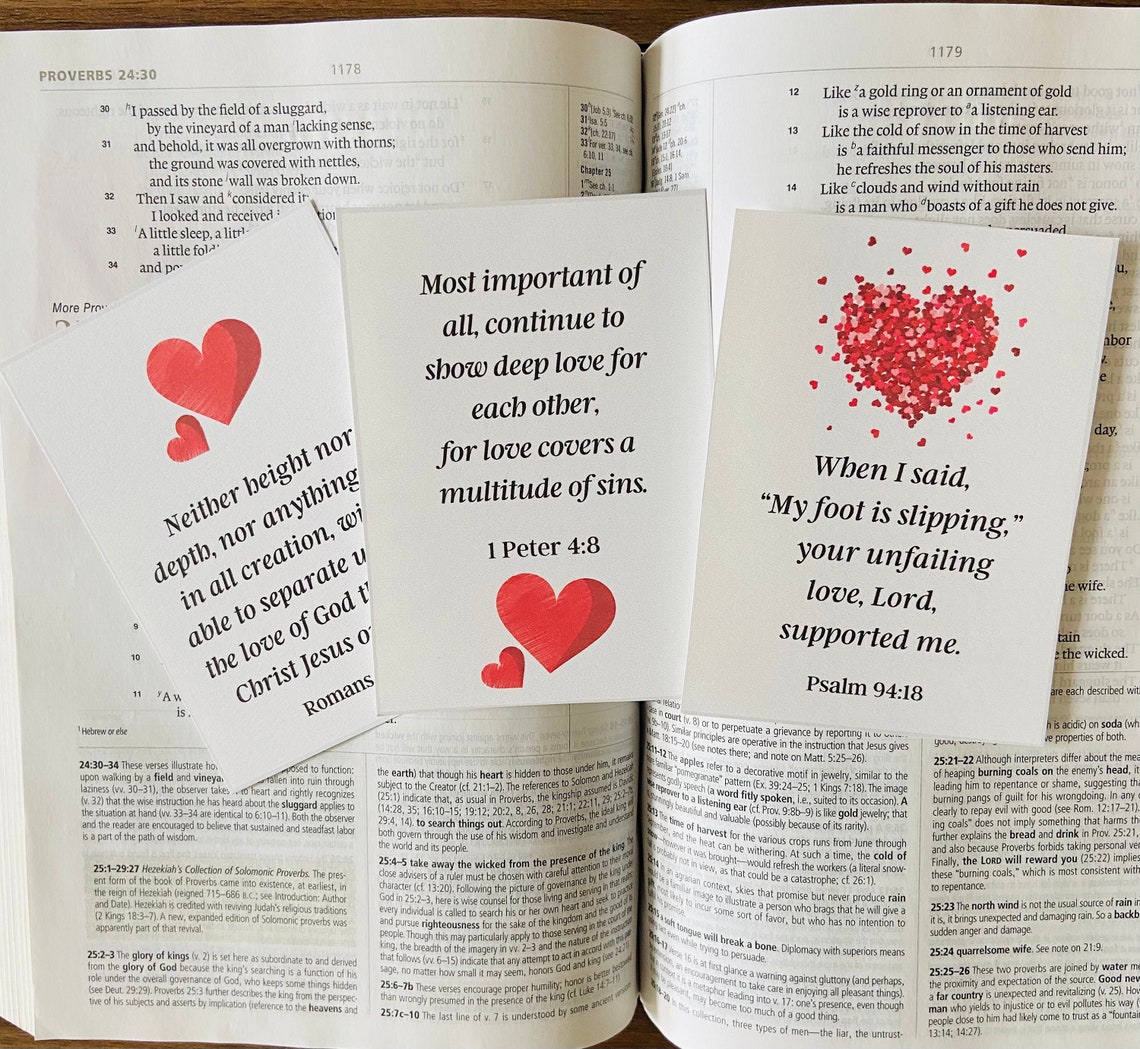 Valentine's Day Bible Verse Cards Love Bible Verses | Etsy