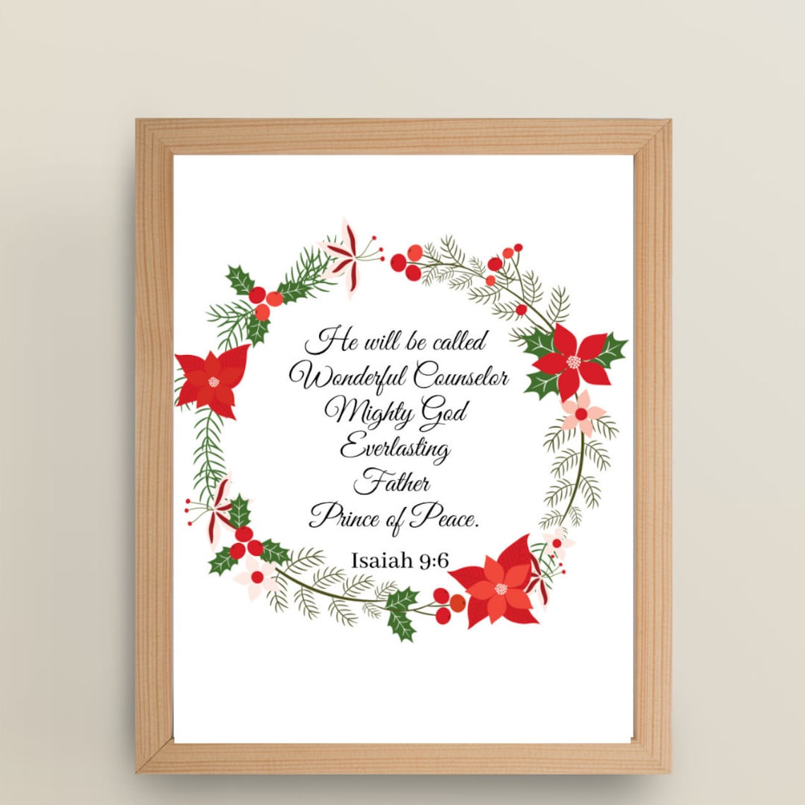Christmas Bible Verse | Christmas Scripture Printable | Christmas Wall ...