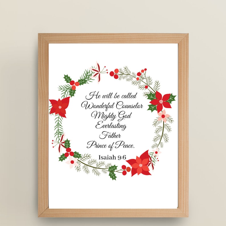 Christmas Bible Verse | Christmas Scripture Printable | Christmas Wall ...