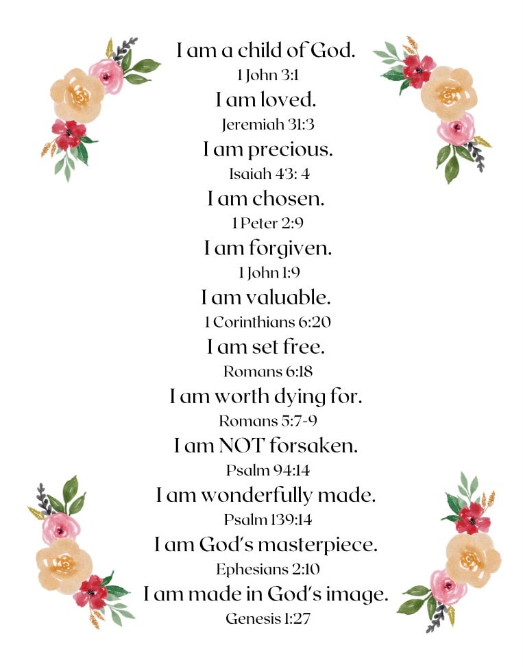 Identity Bible Verses | Digital Download | Scriptures for Identity ...