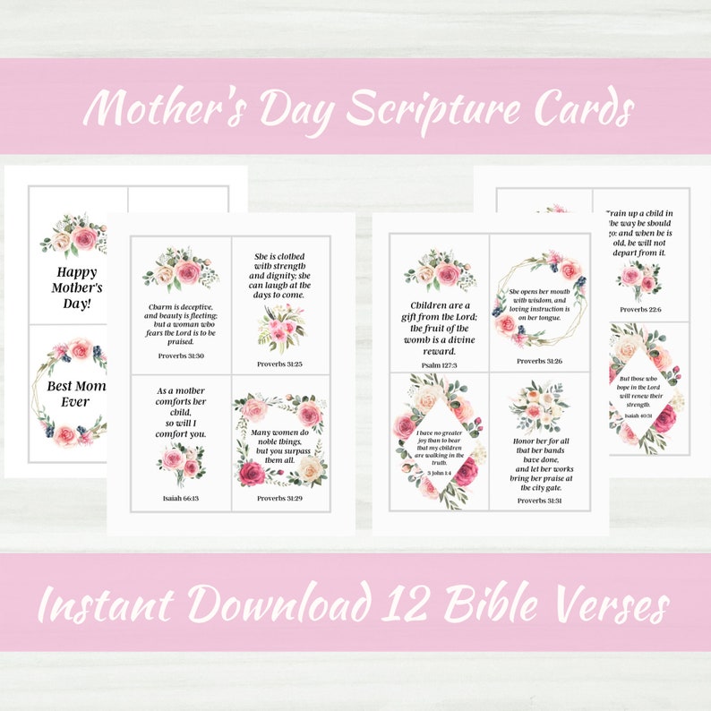 Printable Scripture Cards for Moms | Gifts for Moms | Mother's Day ...