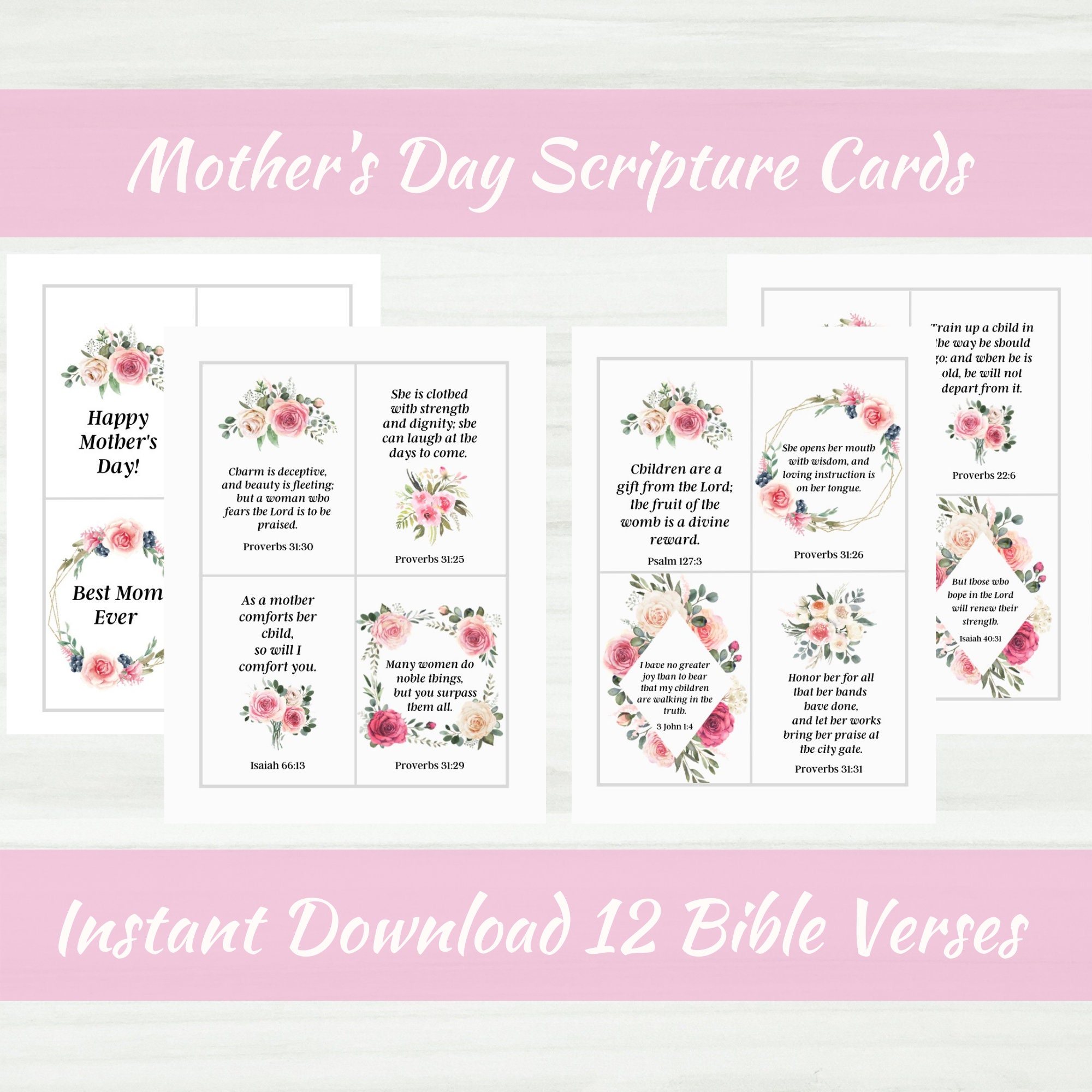 Printable Scripture Cards for Moms | Gifts for Moms | Mother's Day ...