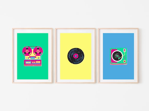 90s Retro Wall Art Set Neon 90s Art Prints Downloadable 90s | Etsy