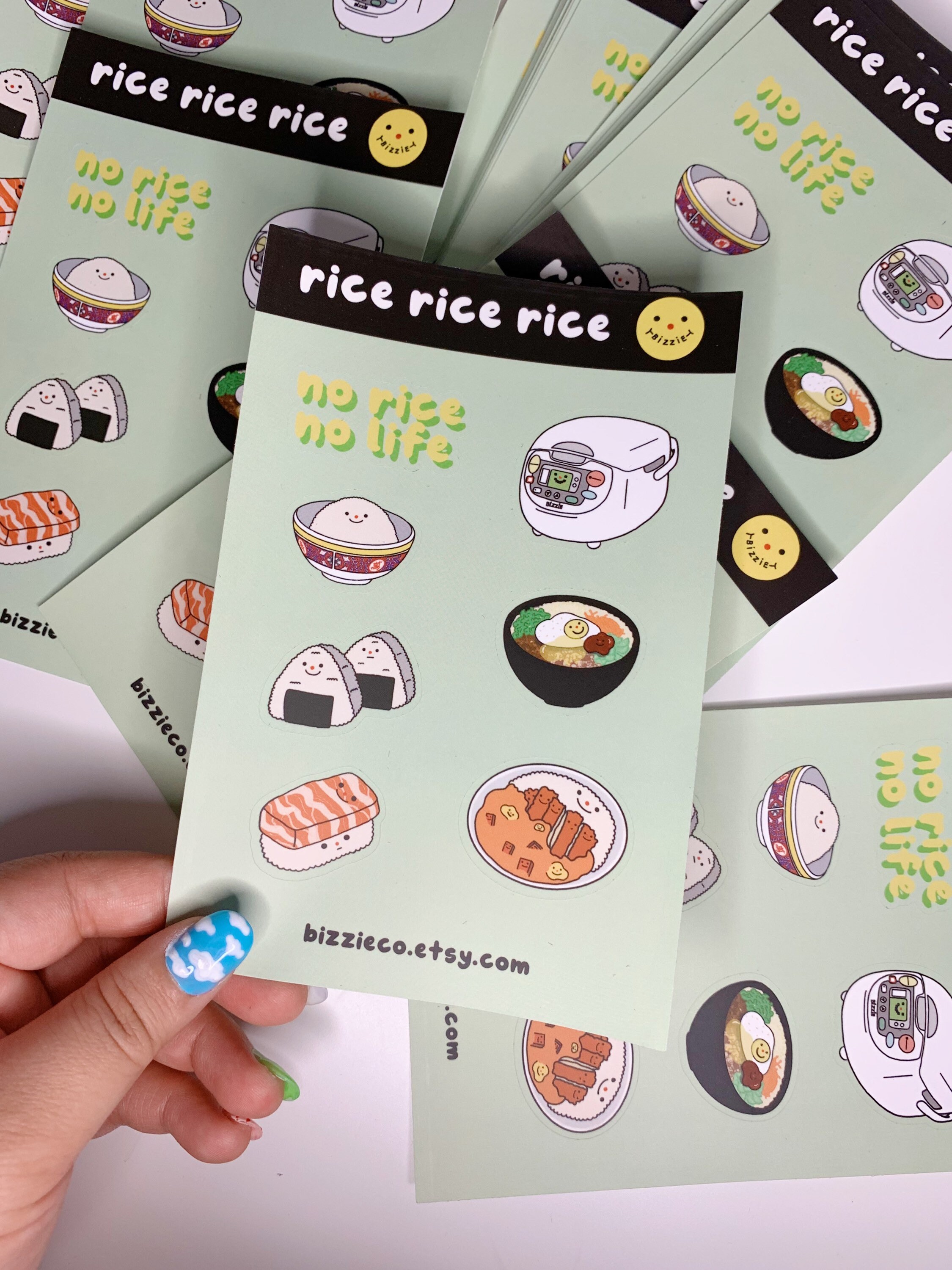 Buy Rice Rice Rice Cute Kawaii Decal Bujo Deco Journal Sticker Sheet ...