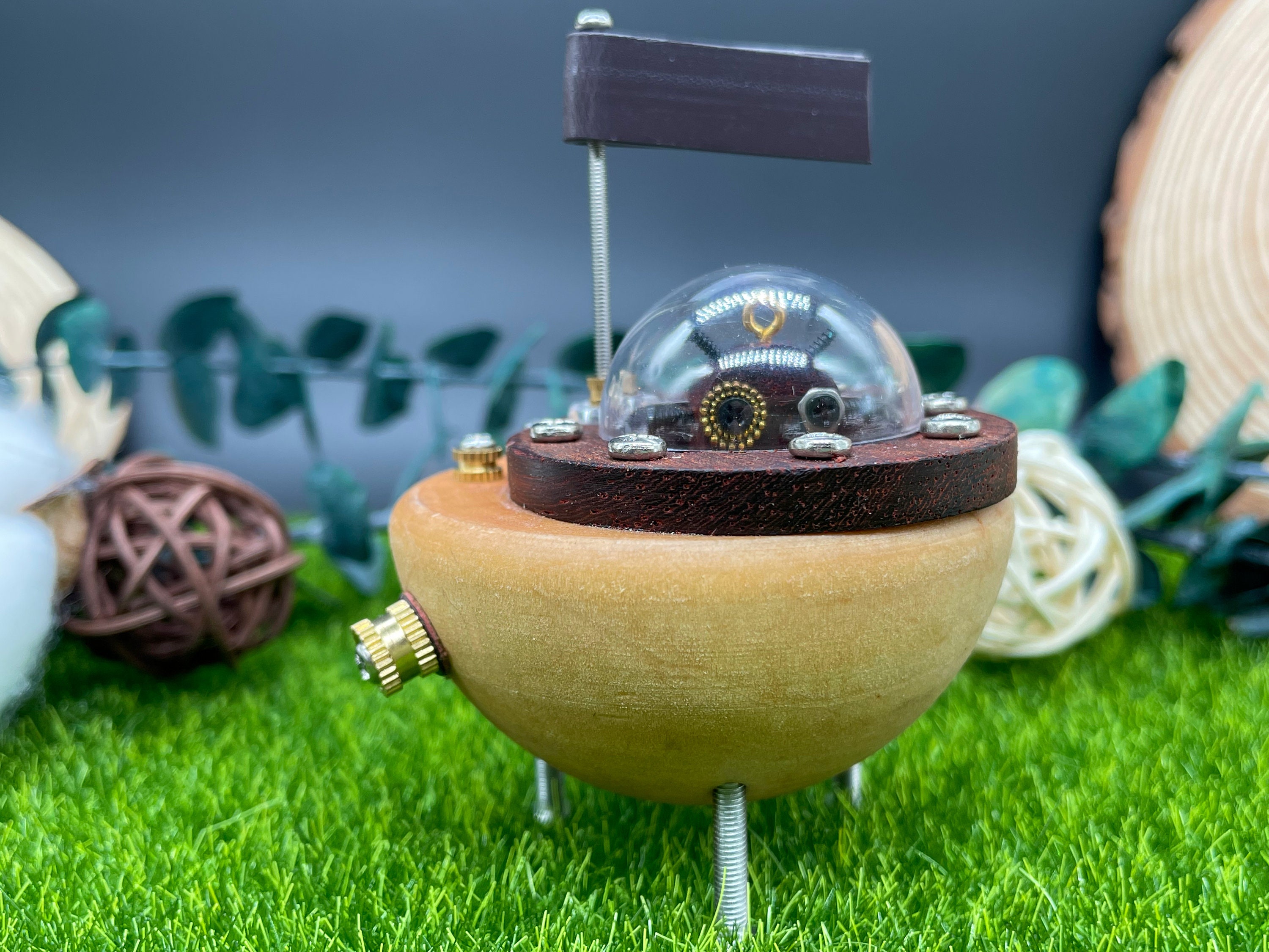 Wooden Spaceshipufo Steampunk Toy Handmade Figurine Knick Knack for ...