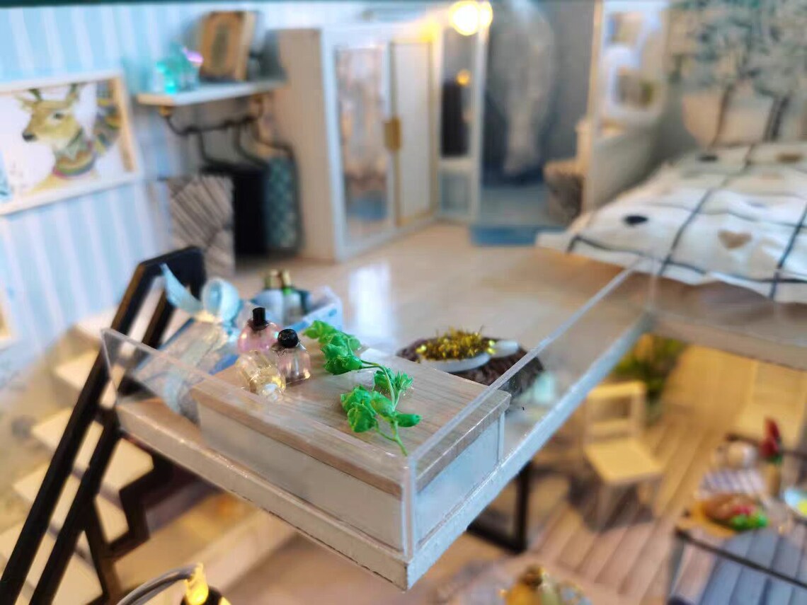 DIY Miniature Dollhouse Kit Time Loft Apartment With Doll ,with Light ...