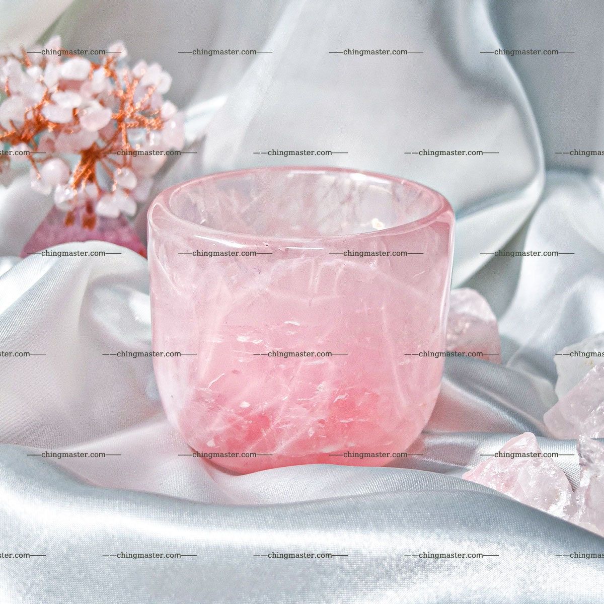 Rose Quartz Cup and Saucer A | Rich Pink Deep Pink Love Stone | Crystal ...
