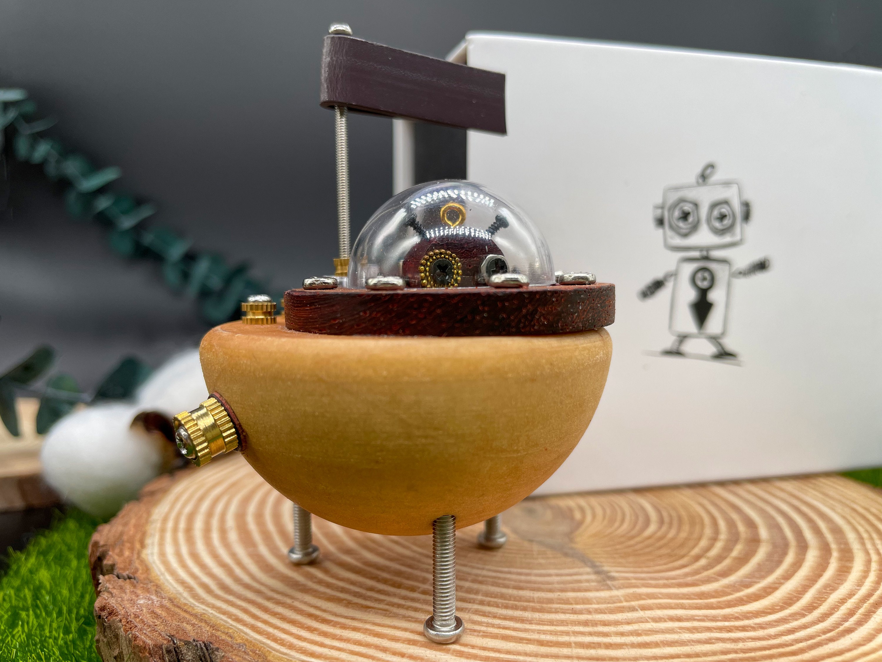 Wooden Spaceshipufo Steampunk Toy Handmade Figurine Knick Knack for ...