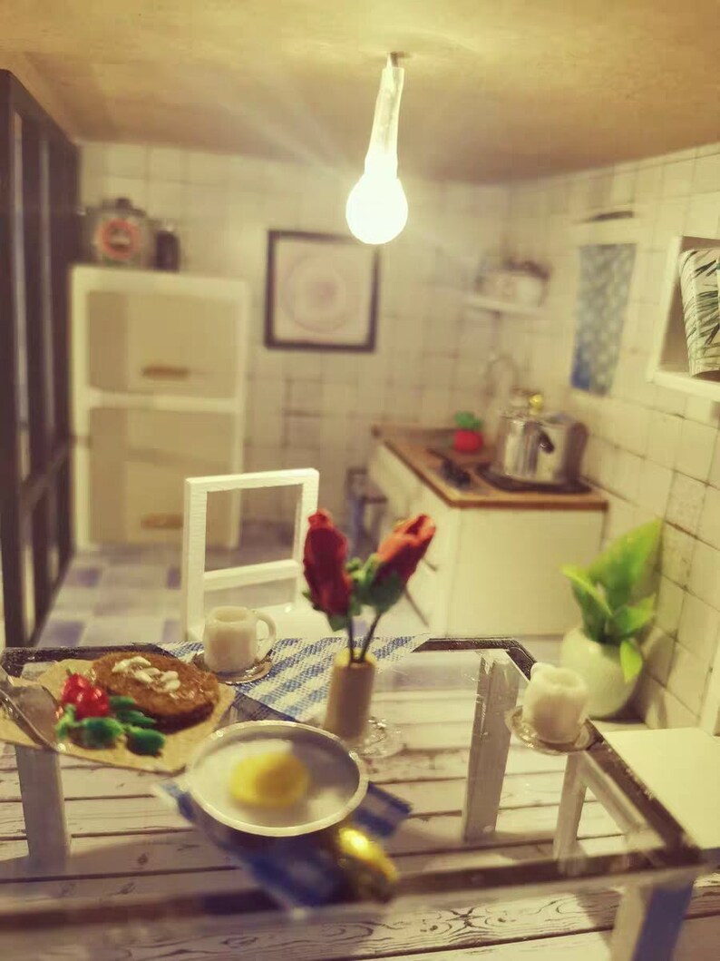 DIY Miniature Dollhouse Kit Time Loft Apartment With Doll ,with Light ...