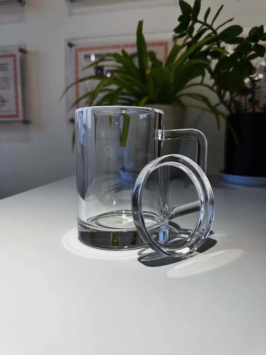 Crystal Glassware Straight Tea Cup With Lid | Clear Quartz Cup | Gifts ...