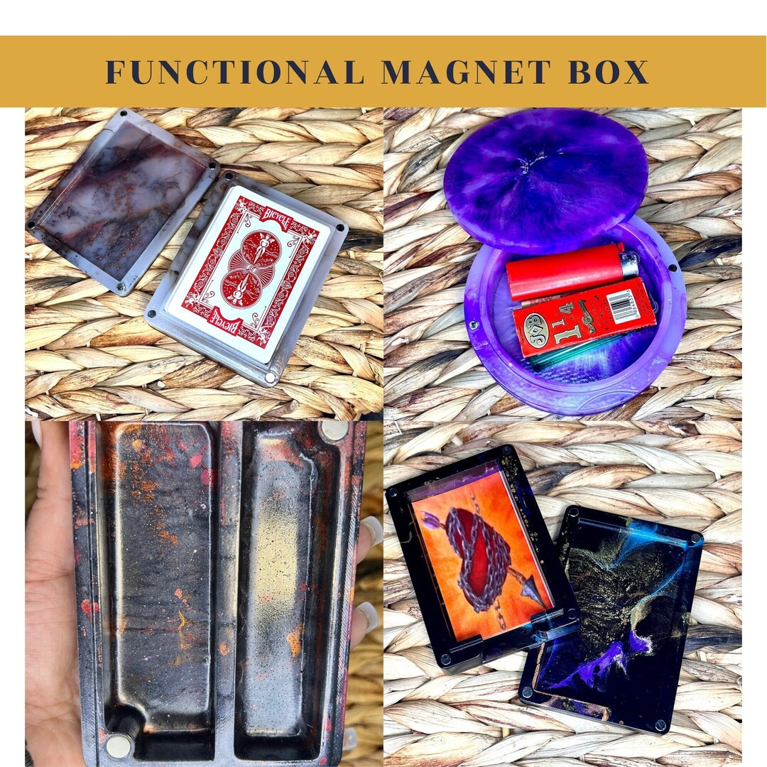 Magnet Box, Stash Resin Box, Functional Resin Magnet Box - Etsy