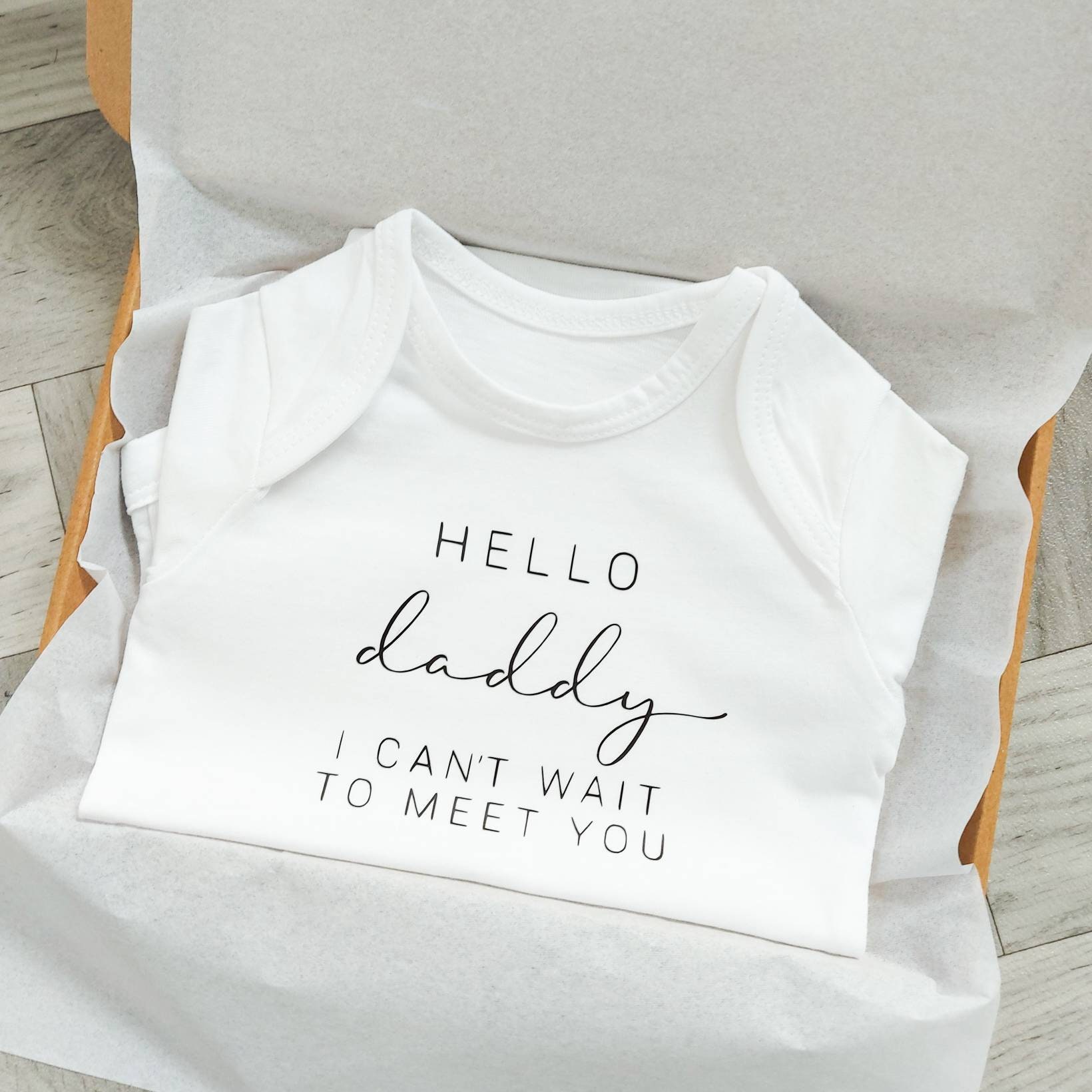 Hello Daddy I Can't Wait to Meet You Baby Vest Pregnancy - Etsy UK