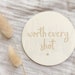 Worth Every Shot Wooden Disc / Sign | Pregnancy Announcement Prop for ...