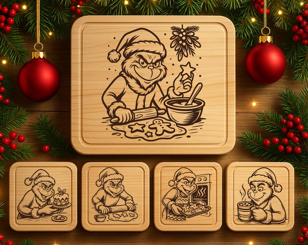 Сhristmas Laser Engraving Bundle, Christmas Grinch SVG: Laser Cut File ...