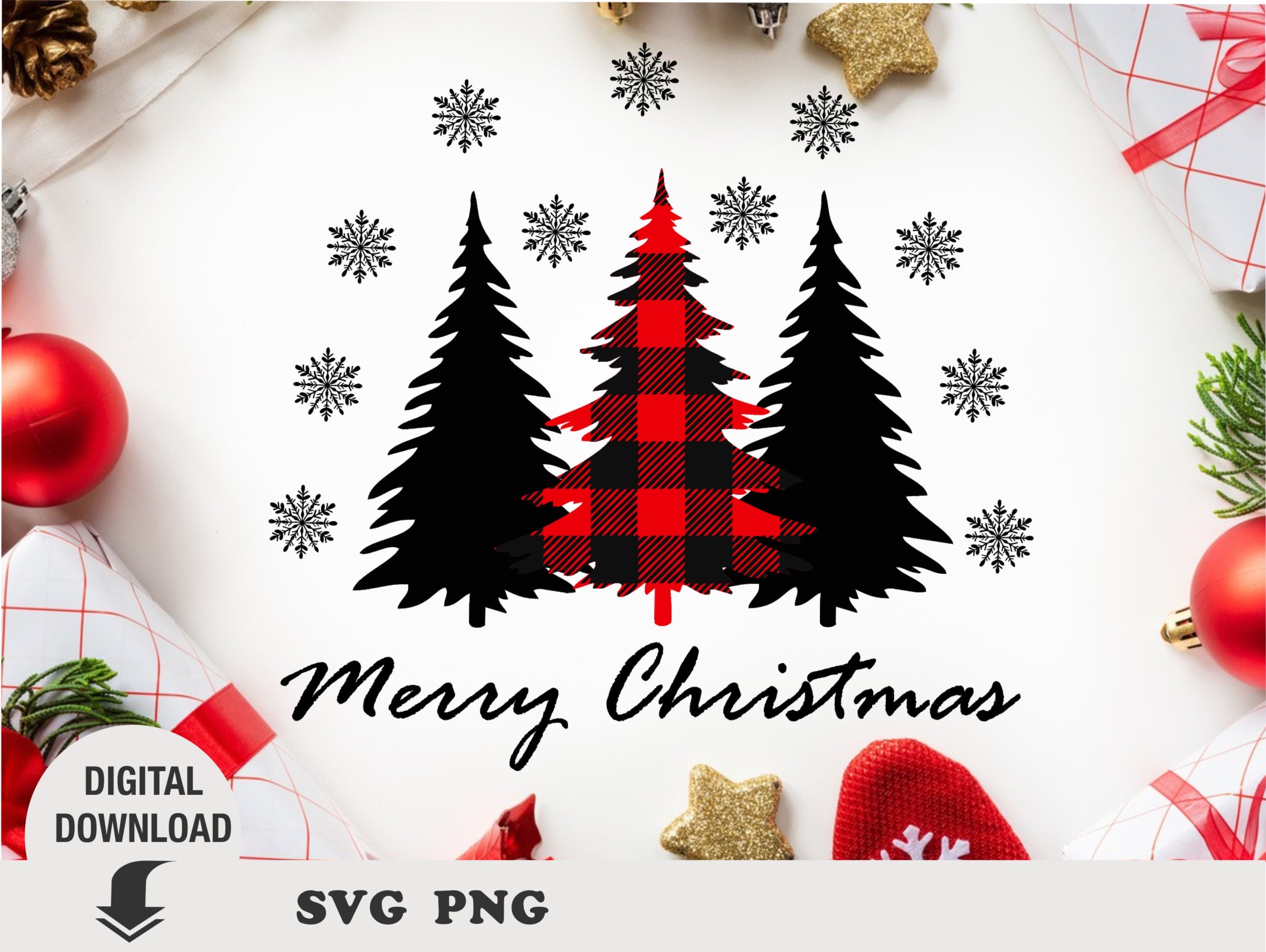 Buffalo Plaid Christmas Tree SVG, Sublimation Design (digital Download ...