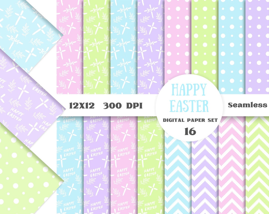 Easter Digital Paper, Easter Patterns, Easter Bunny Patterns, Easter ...