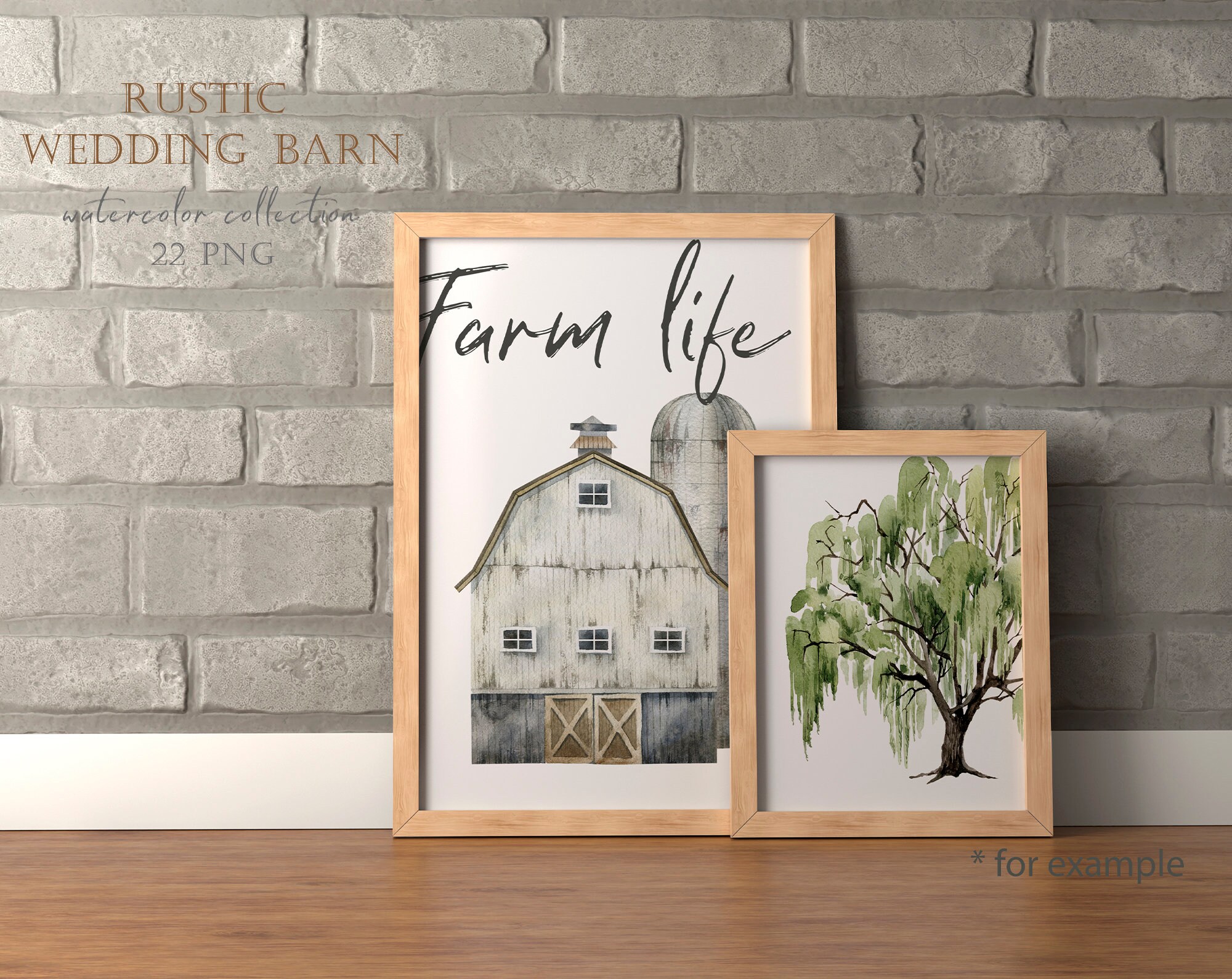 Barn Watercolor Clipart Rustic Wedding Clip Art Elegance - Etsy