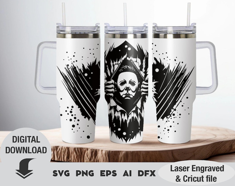 Halloween Tumbler SVG: Horror Movie Laser Engraved Wrap (digital ...