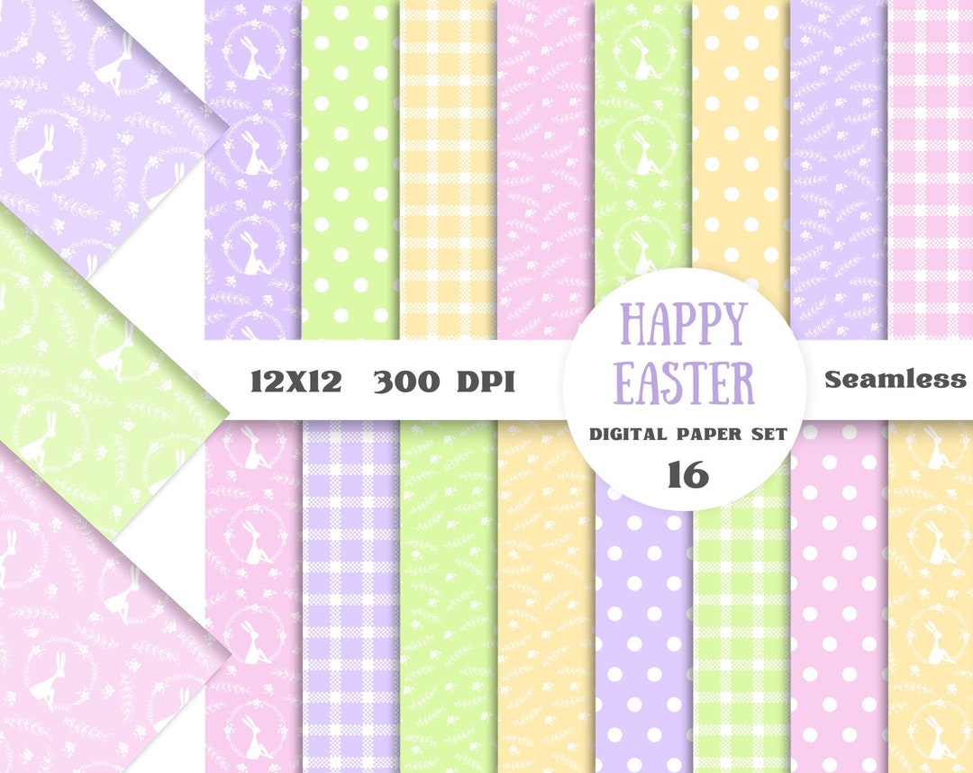 Easter Digital Paper, Easter Patterns, Easter Bunny Patterns, Easter ...