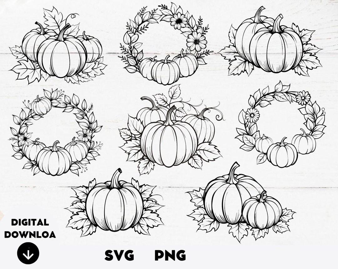 Pumpkin Svg Bundle, Fall Svg, Thanksgiving Day Svg, Pumpkin Clipart ...