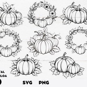 Pumpkin Svg Bundle, Fall Svg, Thanksgiving Day Svg, Pumpkin Clipart ...