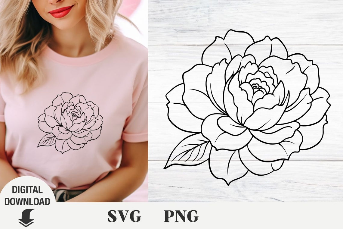 Pion Flower Svg Bundle,flower Svg, Flower Sublimation Design ...