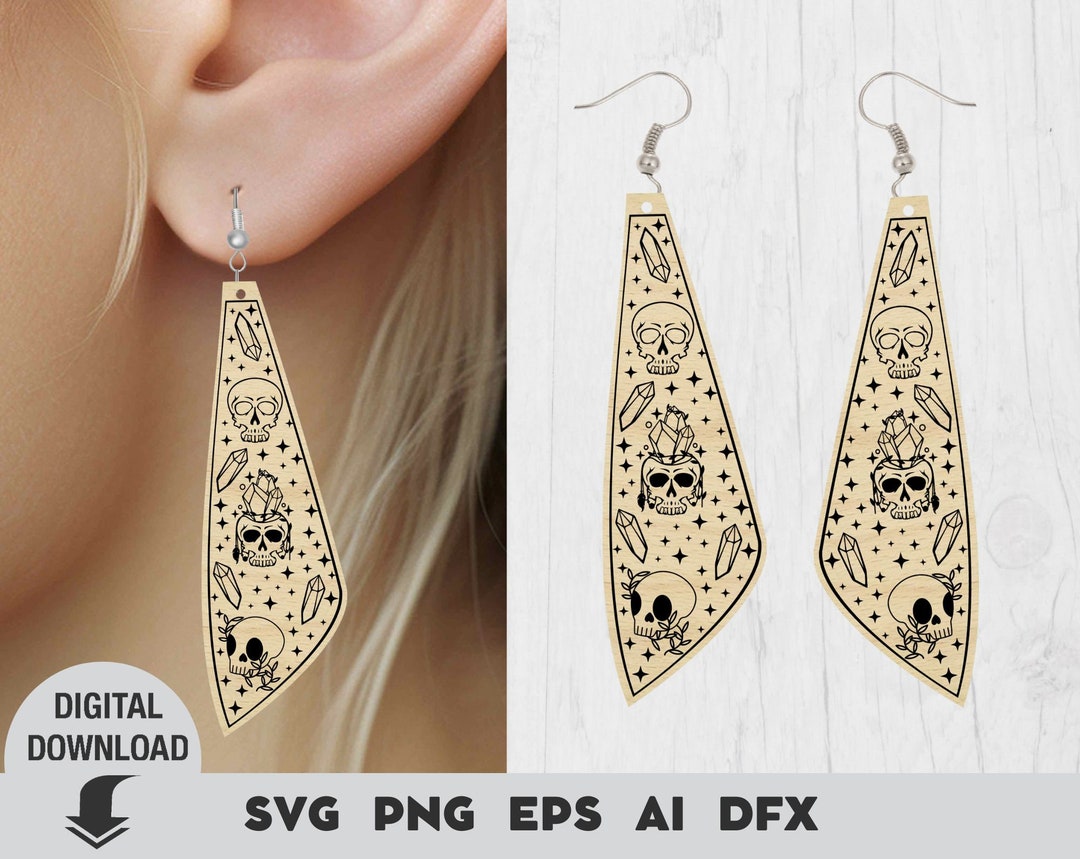 Earring Laser Cut File, Halloween Earring SVG Bundle, Glowforge ...