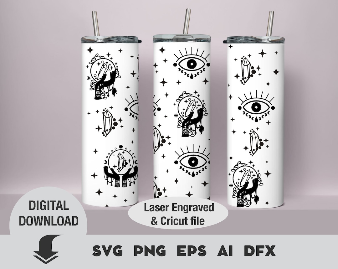 Tumbler Svg Designs, Boho Laser Engraved Full Wrap, Halloween Tumbler ...