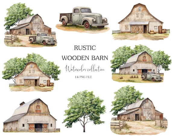 Old Country Barns Clip Art Old Farm House Stock Vector Illustration