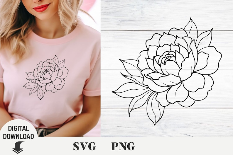 Pion Flower Svg Bundle,flower Svg, Flower Sublimation Design ...