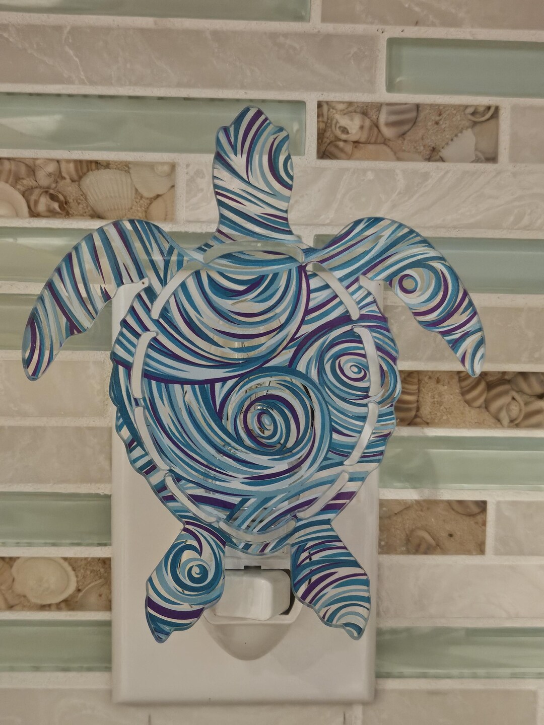 Coastal Sea Turtle Night Light, Sea Turtle Wall Plug-in Night Light for ...