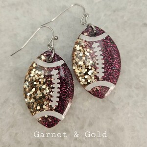 Sparkly Football Earrings, Personalized Custom Game Day Earrings ...