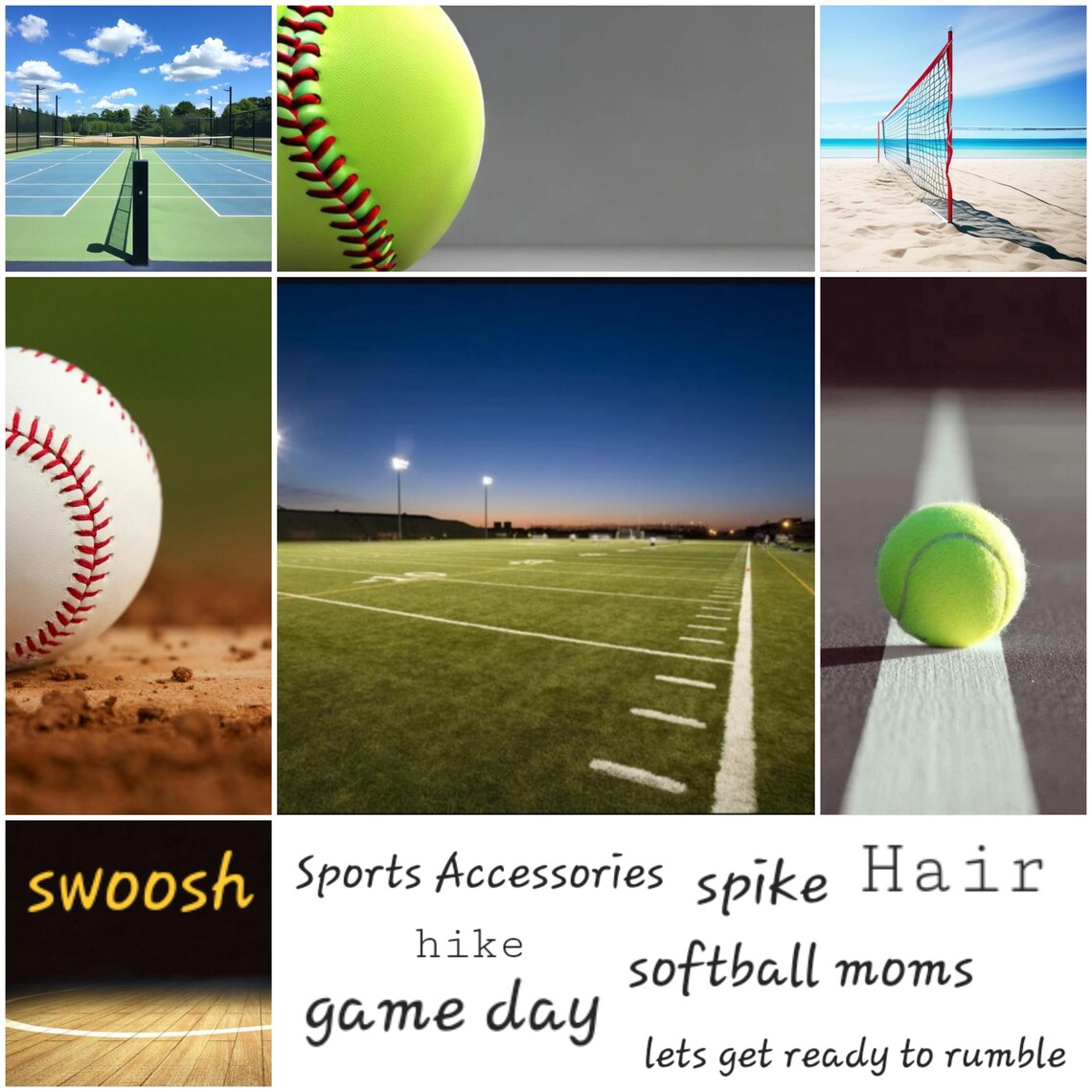 Sports Hair Pin Accessories [softball Baseball Tennis Pickleball ...