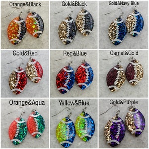Sparkly Football Earrings, Personalized Custom Game Day Earrings ...