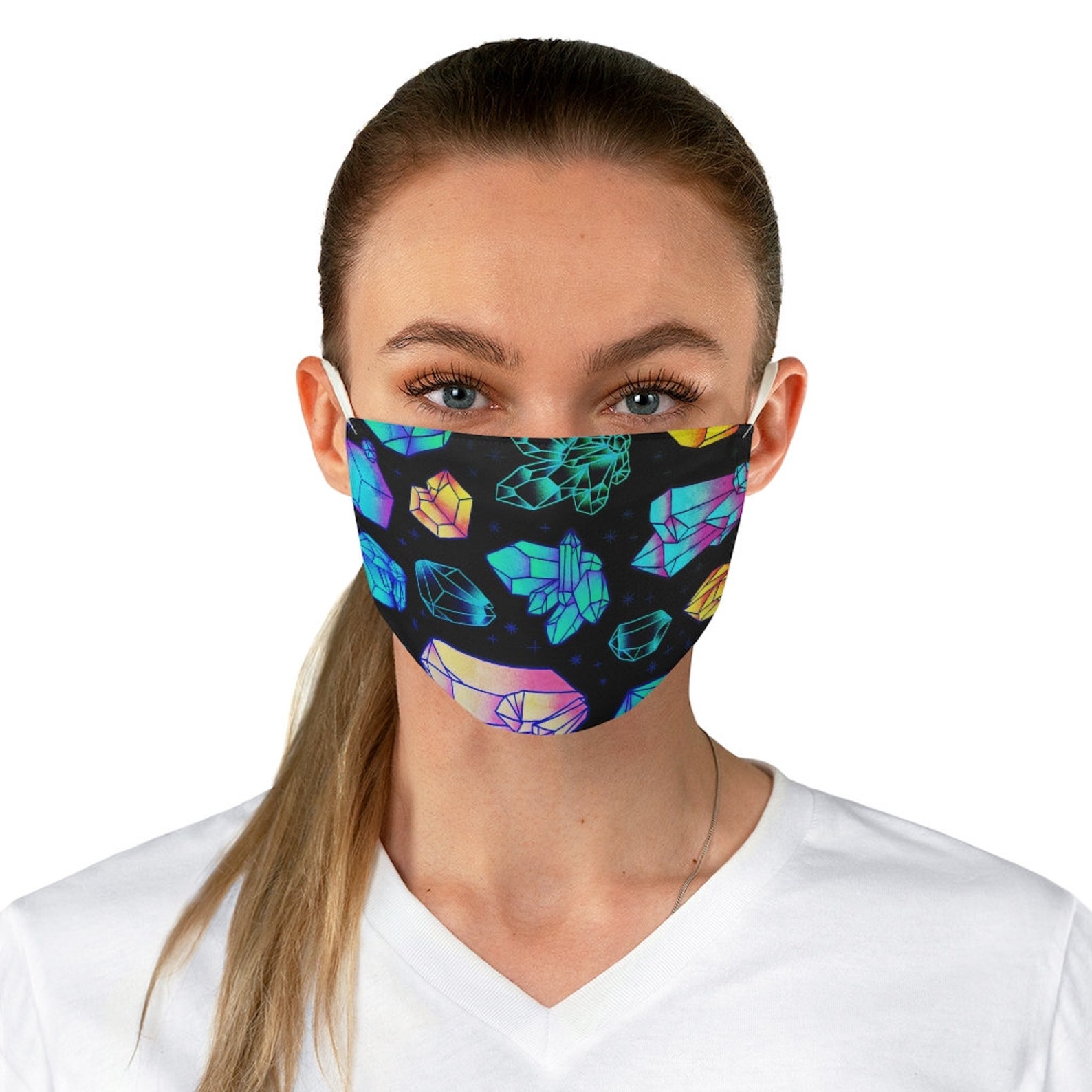 Crystal Face Mask Crystal Design Print Crystal Mask | Etsy