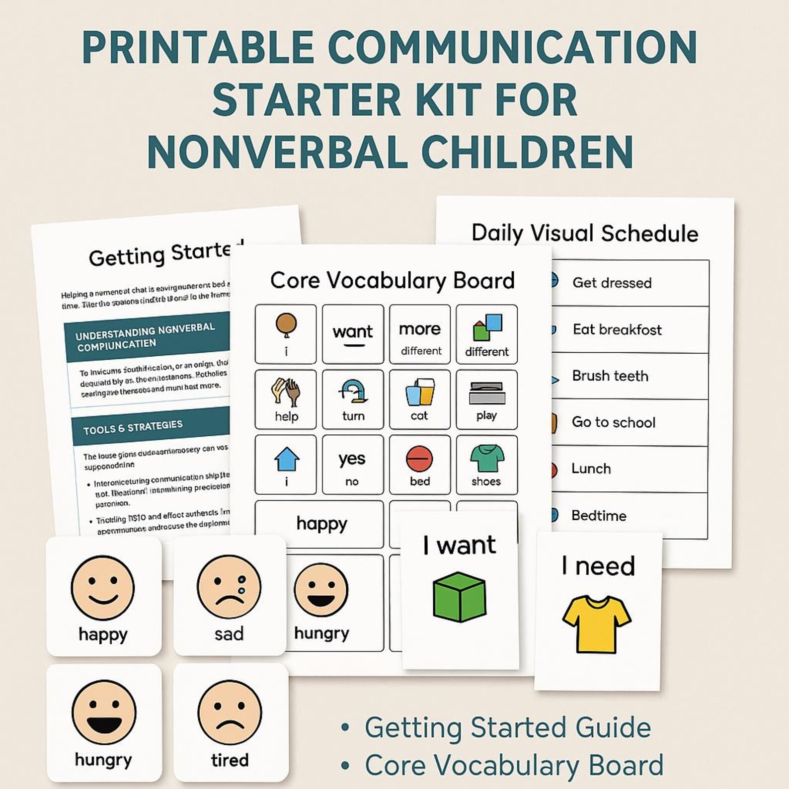 Printable Communication Starter Kit for Nonverbal Children | Autism ...