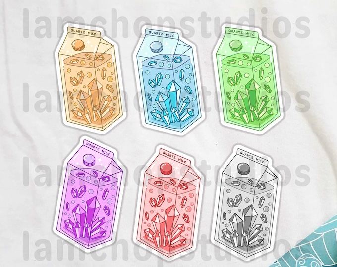 Quartz Crystals Milk Carton Stickers | Diecut Stickers - Quartz ...