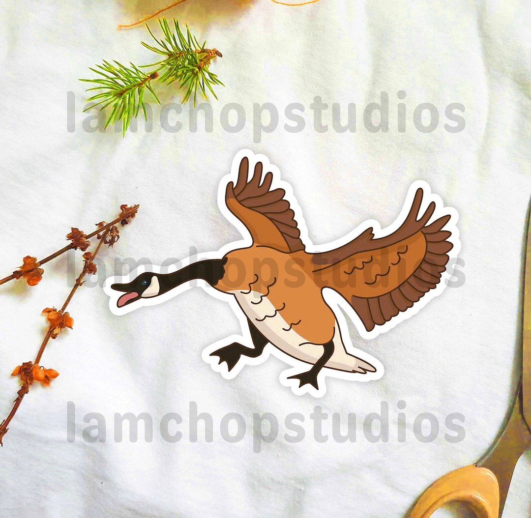 Angry Flying Goose Sticker - Die-cut Stickers - Cute - Goose - Geese ...